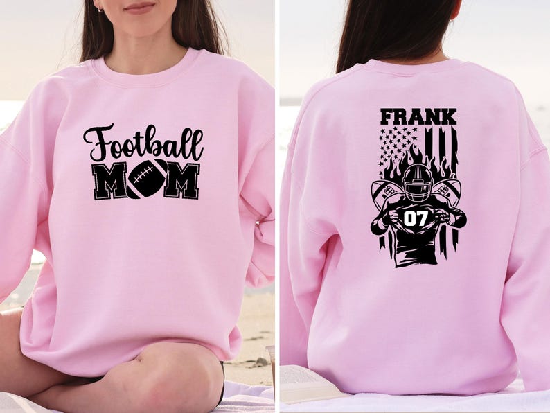 Custom Football Mom Sweatshirt, Personalized Football Mom Sweater ...