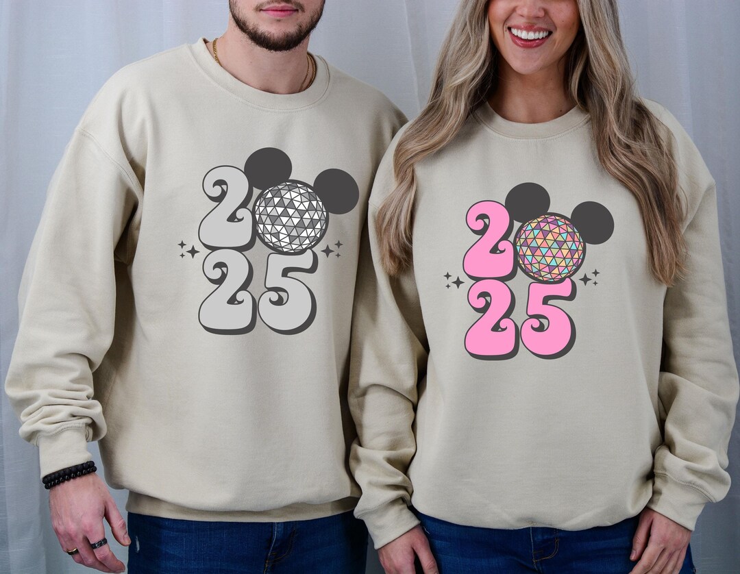 2025 Happy New Year Disney Sweatshirt, Retro New Years Eve Disney World ...