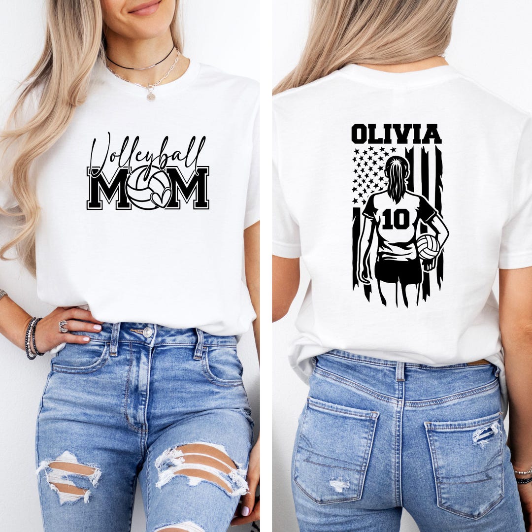 Personalized Volleyball Mom Shirt, Customized Volleyball Mom Sweater ...