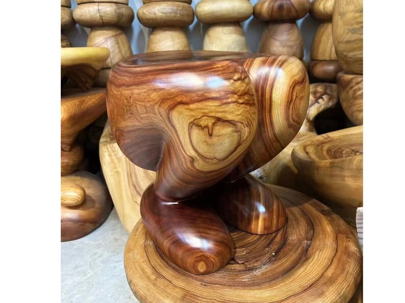 Twisted Hand-carved Square Tree Stump Chair for House Decor, Handmade ...