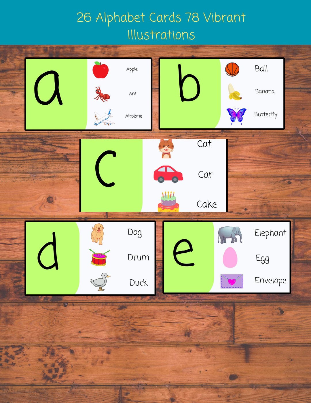 Tarjetas didácticas del alfabeto/Tarjetas educativas ABC para niños ...