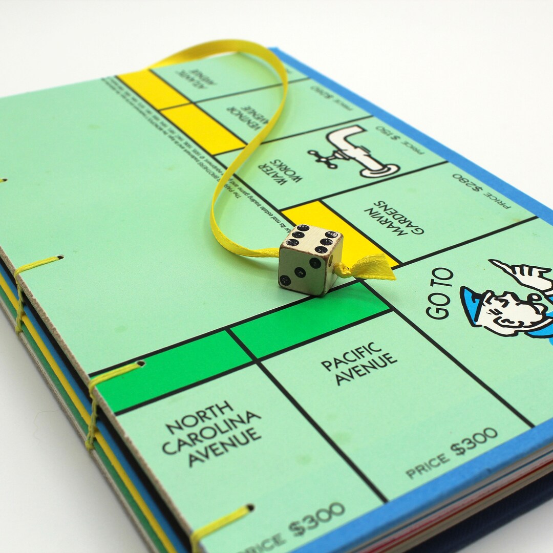 JOURNAL, SKETCHBOOK - Vintage Monopoly Game Board Journal, Mixed ...