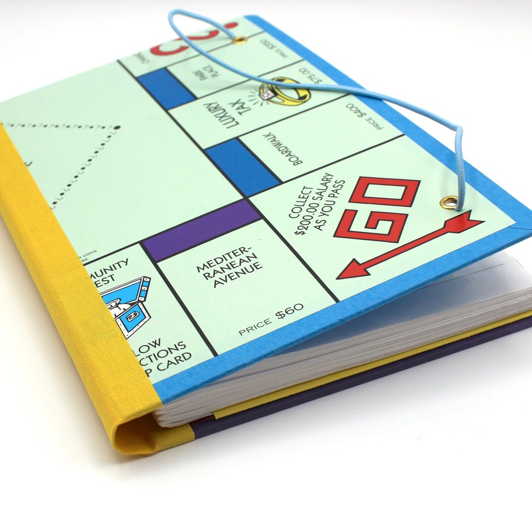 REFILLABLE JOURNAL - Monopoly Game Board Journal, Reusable Sketchbook ...