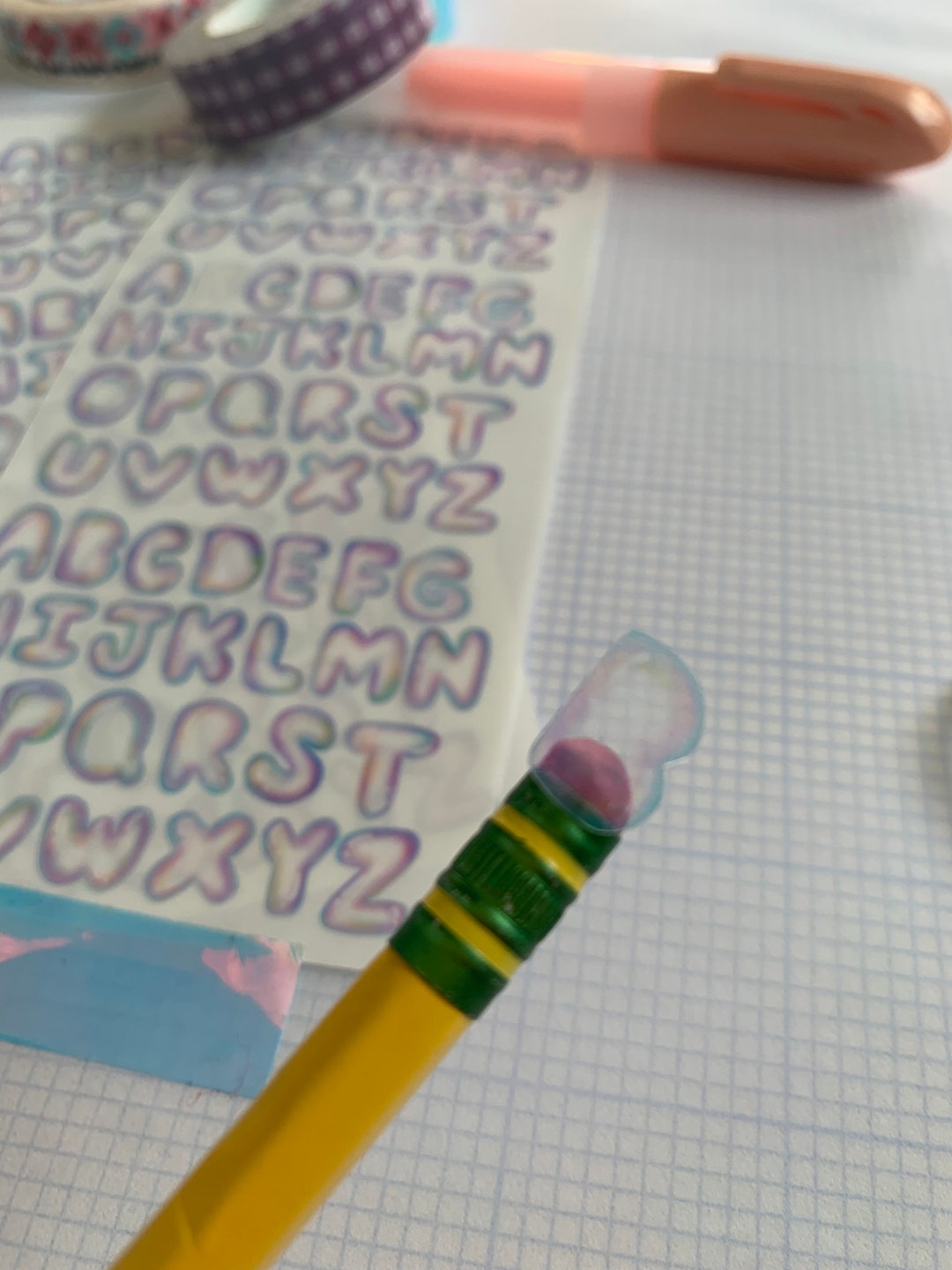 Clear Bubble Alphabet Letter Stickers - Etsy