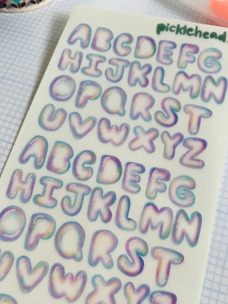 Clear Bubble Alphabet Letter Stickers - Etsy