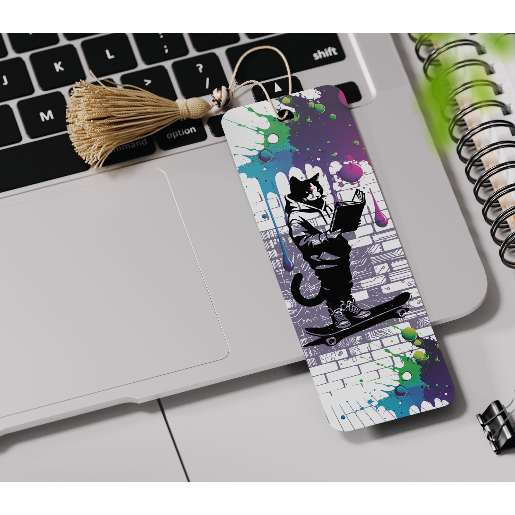 Cool Cats Digital Bookmark Printable Urban Graffiti Wall Art Inspired ...