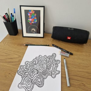 Lucid Waves Drawing A4 Illustration - Etsy