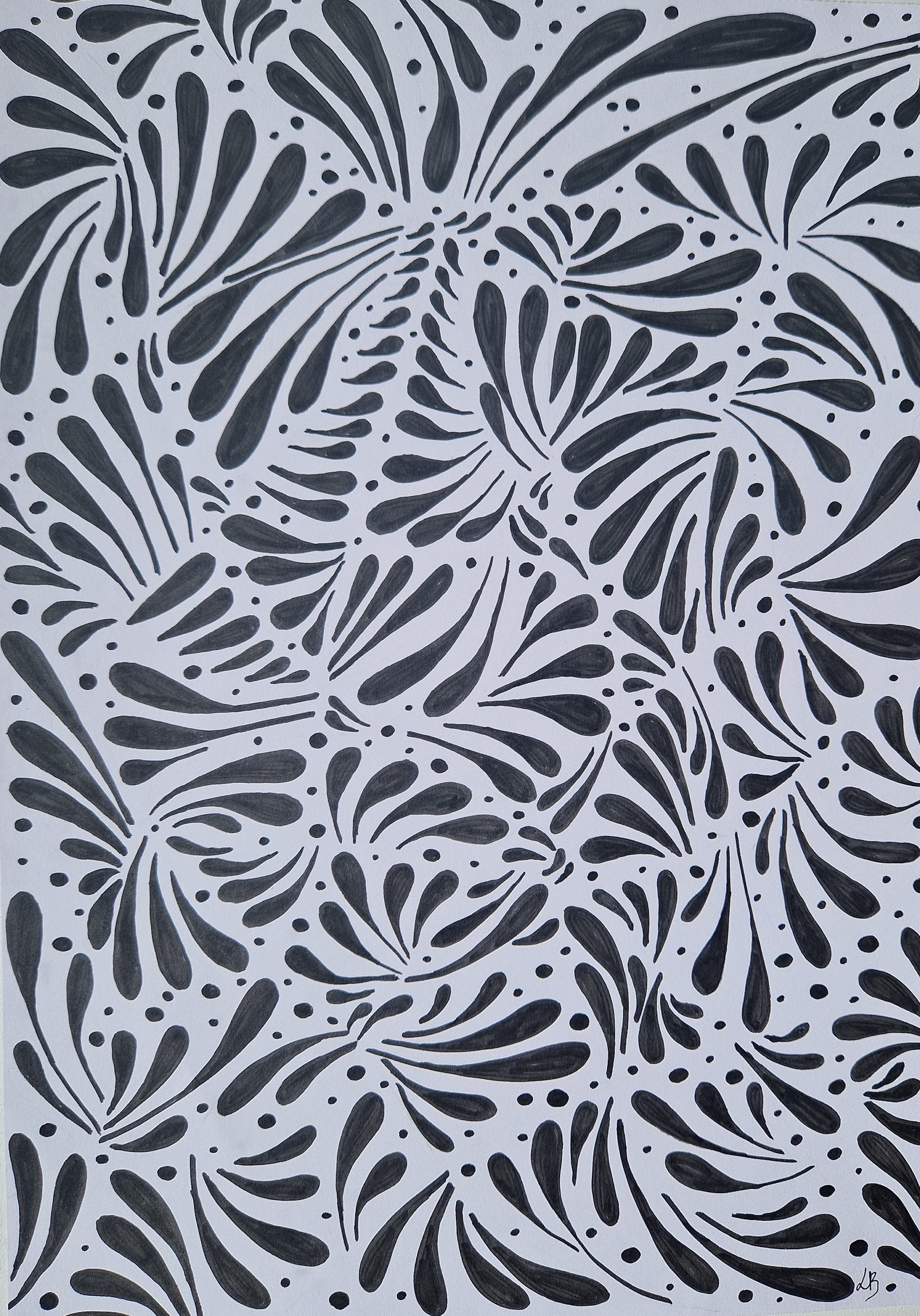 Dotted Commas - Black & White - Digital A4 Illustration - Etsy