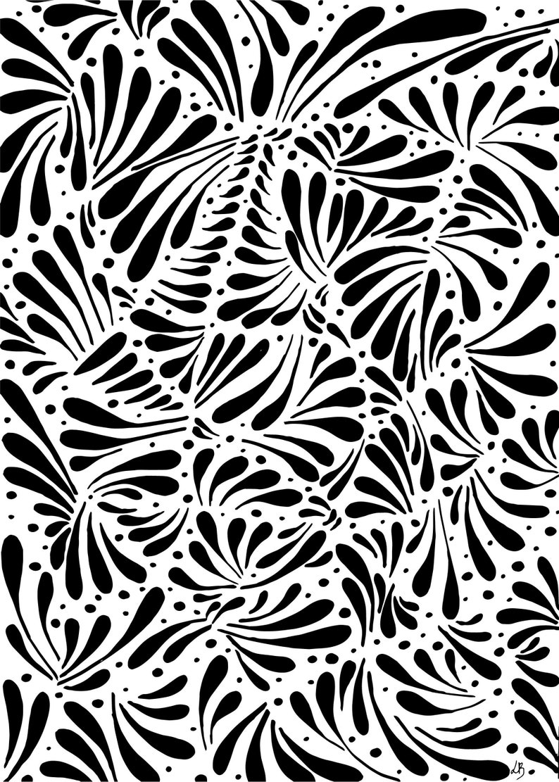Dotted Commas - Black & White - Digital A4 Illustration - Etsy