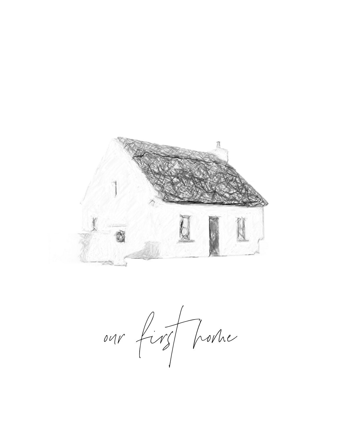 CUSTOM House Sketch | Pencil Drawing of Home | Hose Art | House Drawing ...