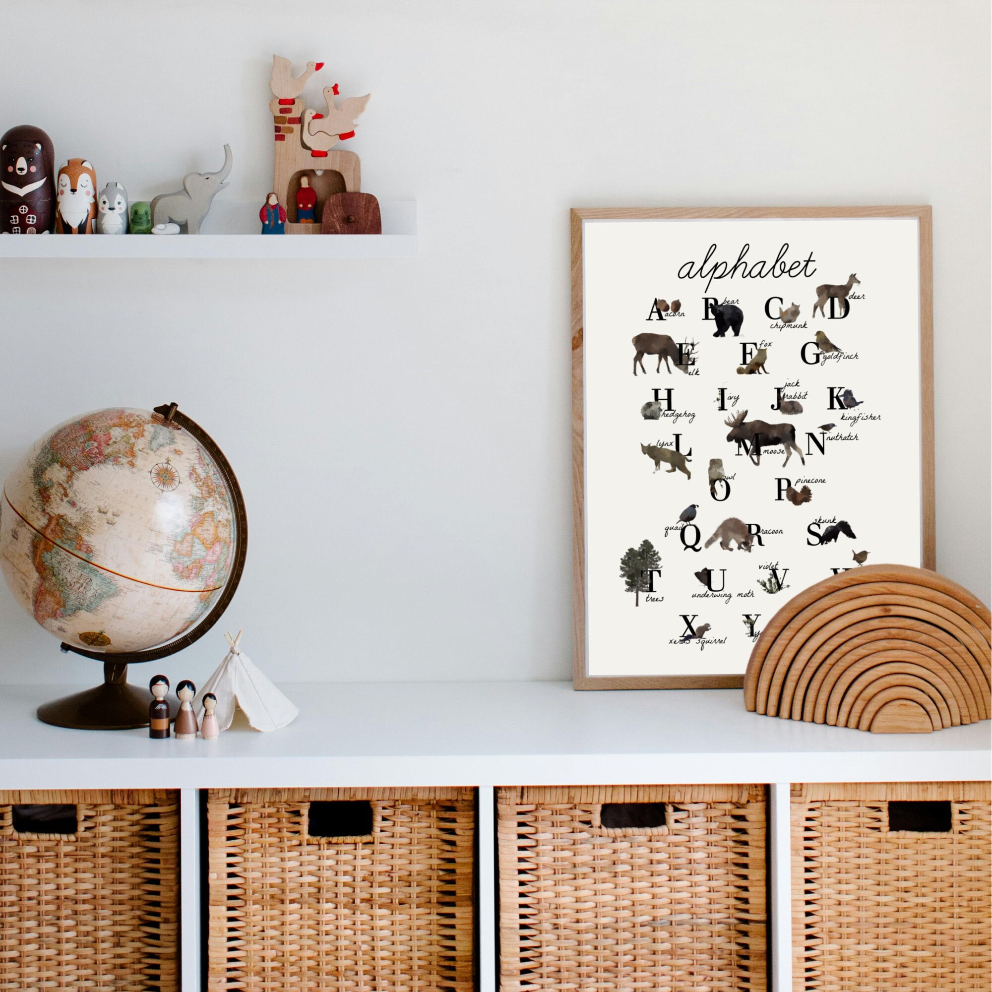 Woodland Alphabet Poster Alphabet Poster Woodland ABS Nursery Wall ...