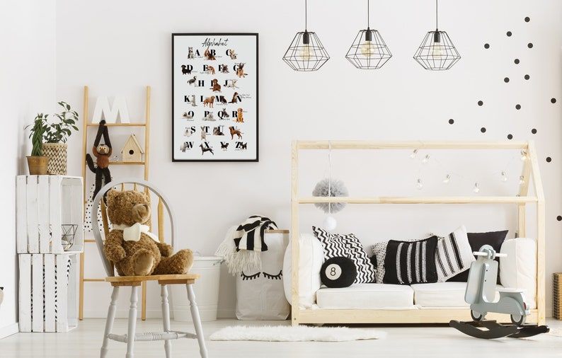 Dog Alphabet Poster | Kid's Room Decor | Puppy Abcs Poster | Digital ...