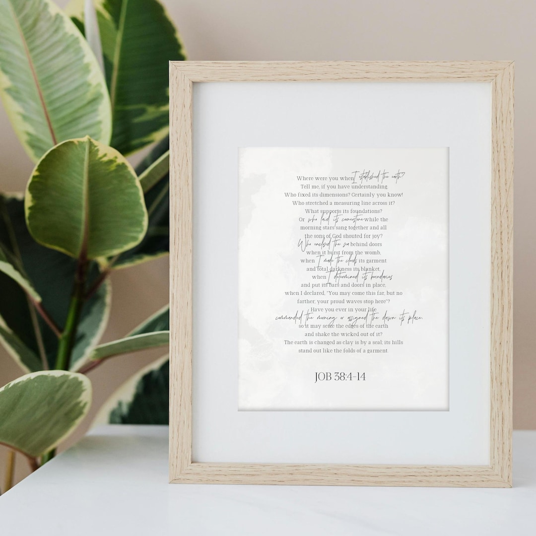 Job 38:4-14 Print | DIGITAL DOWNLOAD | Sea & Clouds Print | Job Print ...