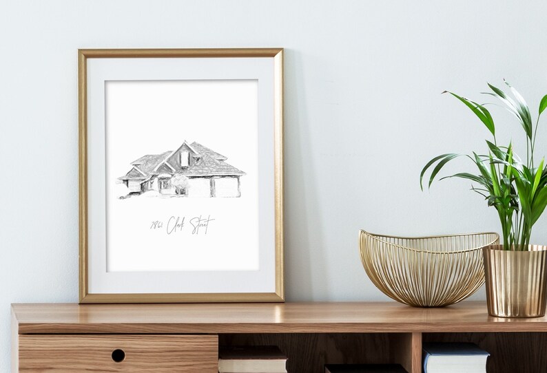 CUSTOM House Sketch | Pencil Drawing of Home | Hose Art | House Drawing ...