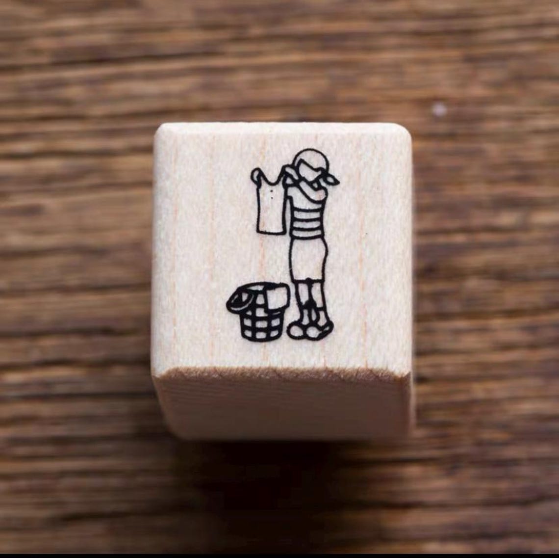 Mini Wood Rubber Stamp, Stationery Today's Stamp, Planner, Memo - Etsy