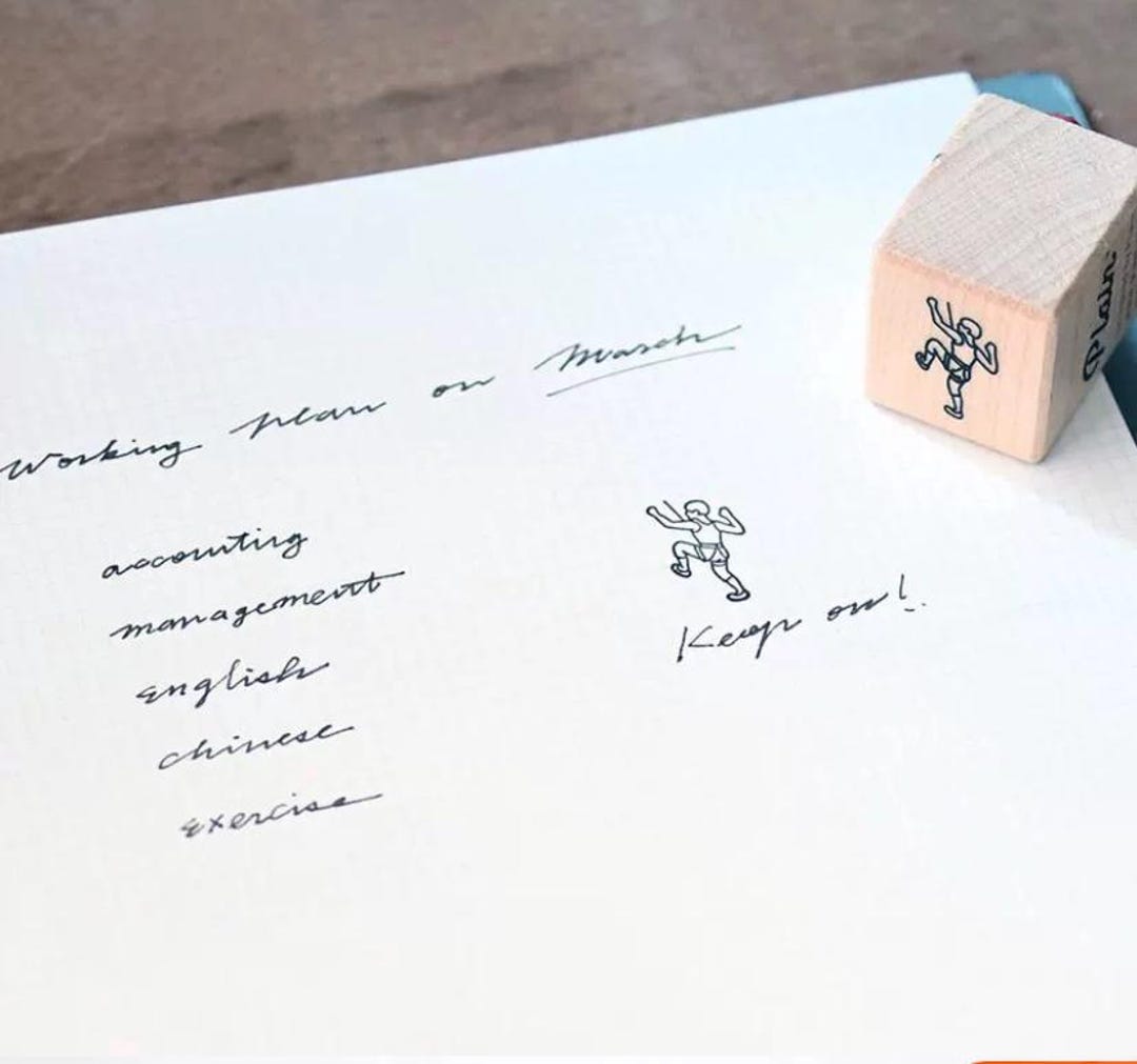 Mini Wood Rubber Stamp, Stationery Today's Stamp, Planner, Memo - Etsy