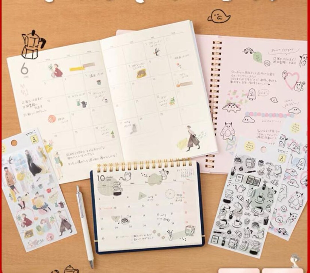 Midori Watercolor Ocean, Star , Fashion, Floral Stickers ,journal ...