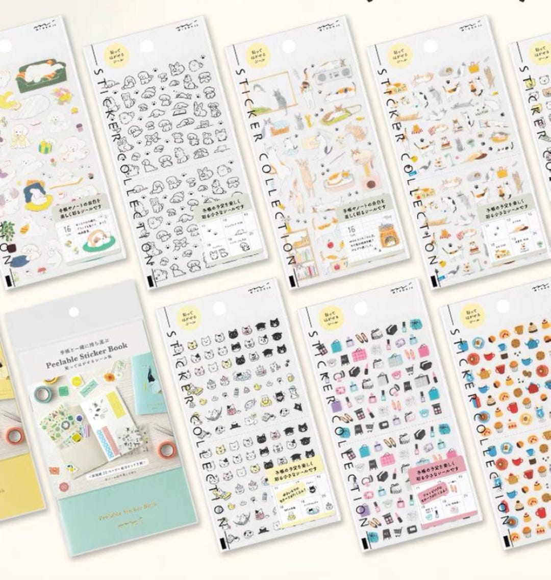 Midori Dog Cat Stickers ,journal , Daily Planner, Calender - Etsy