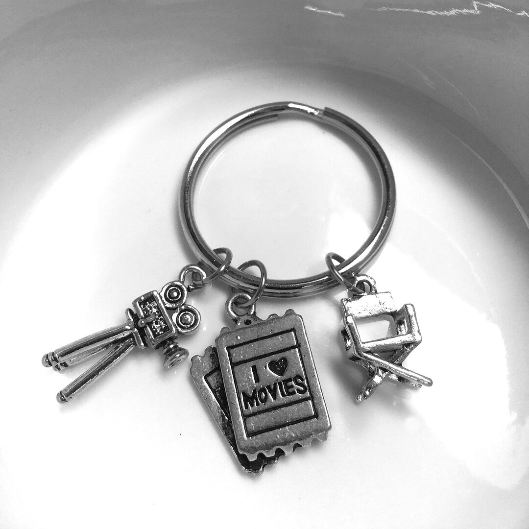 Movie Camera Keychain Movie Ticket Keychain Director Chair - Etsy