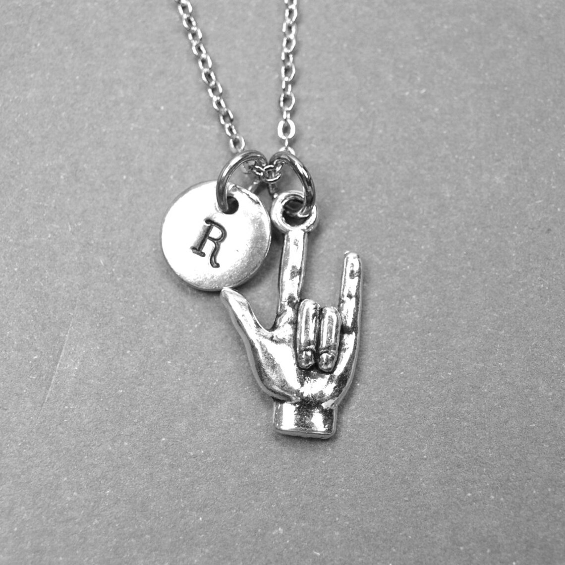 I Love You Sign Language Necklace, I Love You Necklace, Sign Language ...