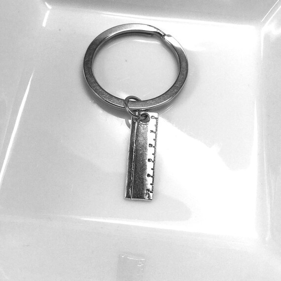 Ruler Keychain Ruler Keyring School Ruler Keychain Art | Etsy