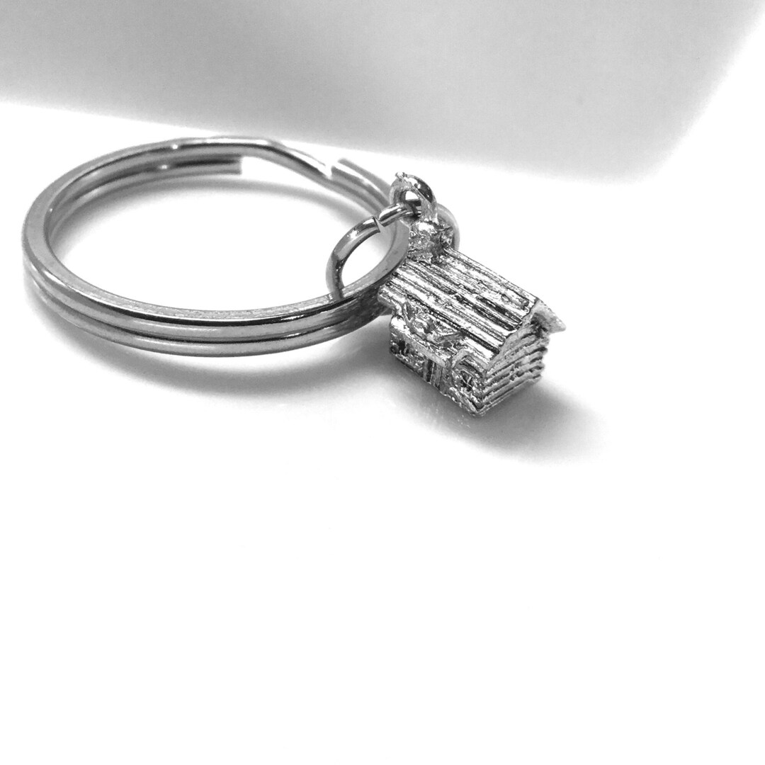 Log Cabin Keychain, Log Cabin Charm, Cabin Keyring, Vacation Home ...