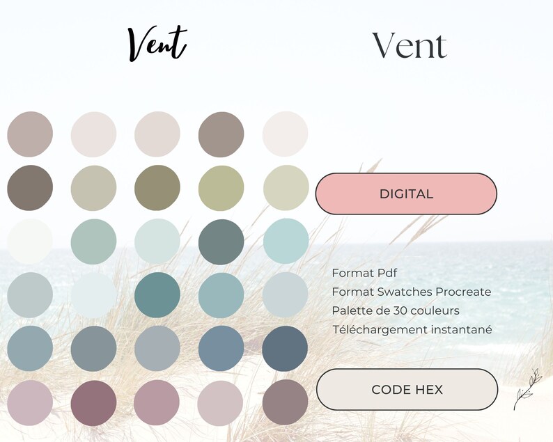 Wind Procreate 30 Color Palette Shade of Gray Pdf Format Swatches Theme ...