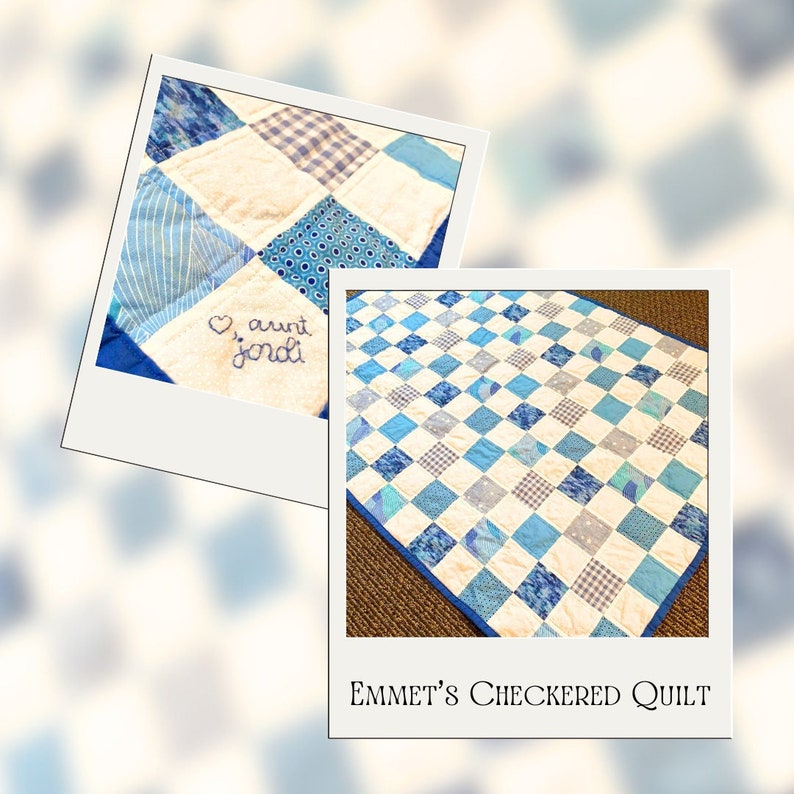 Emmet's Checkered Quilt Pattern Easy Blue Checkerboard QUILT PATTERN - Etsy