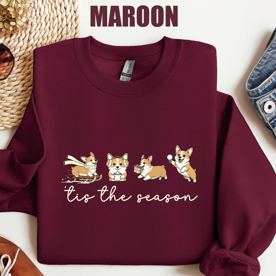 Corgi Sweatshirt, Cute Corgi Sweater, Trendy Winter Sweatshirt, Corgi ...
