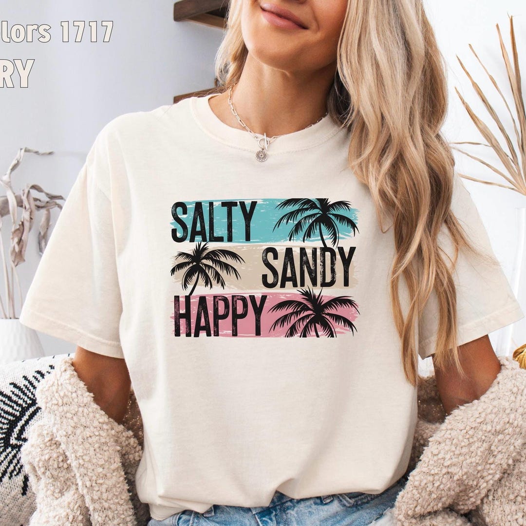 Comfort Colors Salty Sandy Happy Beach T-shirt - Etsy