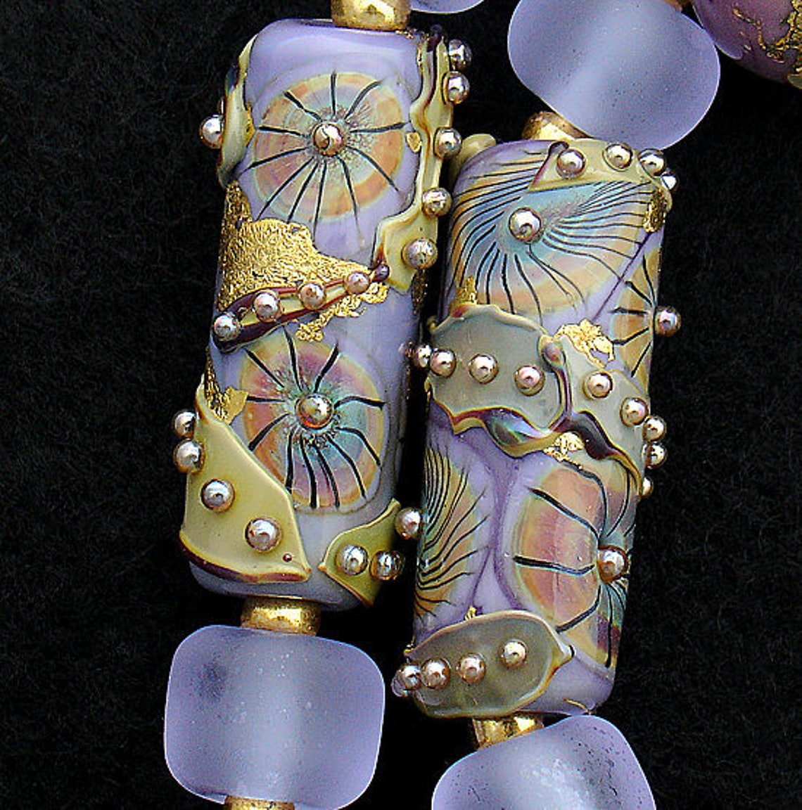 Handmade Lampwork Beads for Jewelry Lavender Beads for Bracelet Boho ...