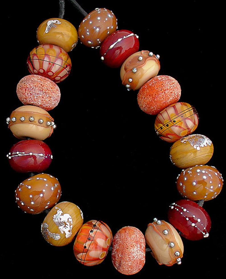 Lampwork Beads Patterned Beads Glass Beads Lampwork Bead | Etsy