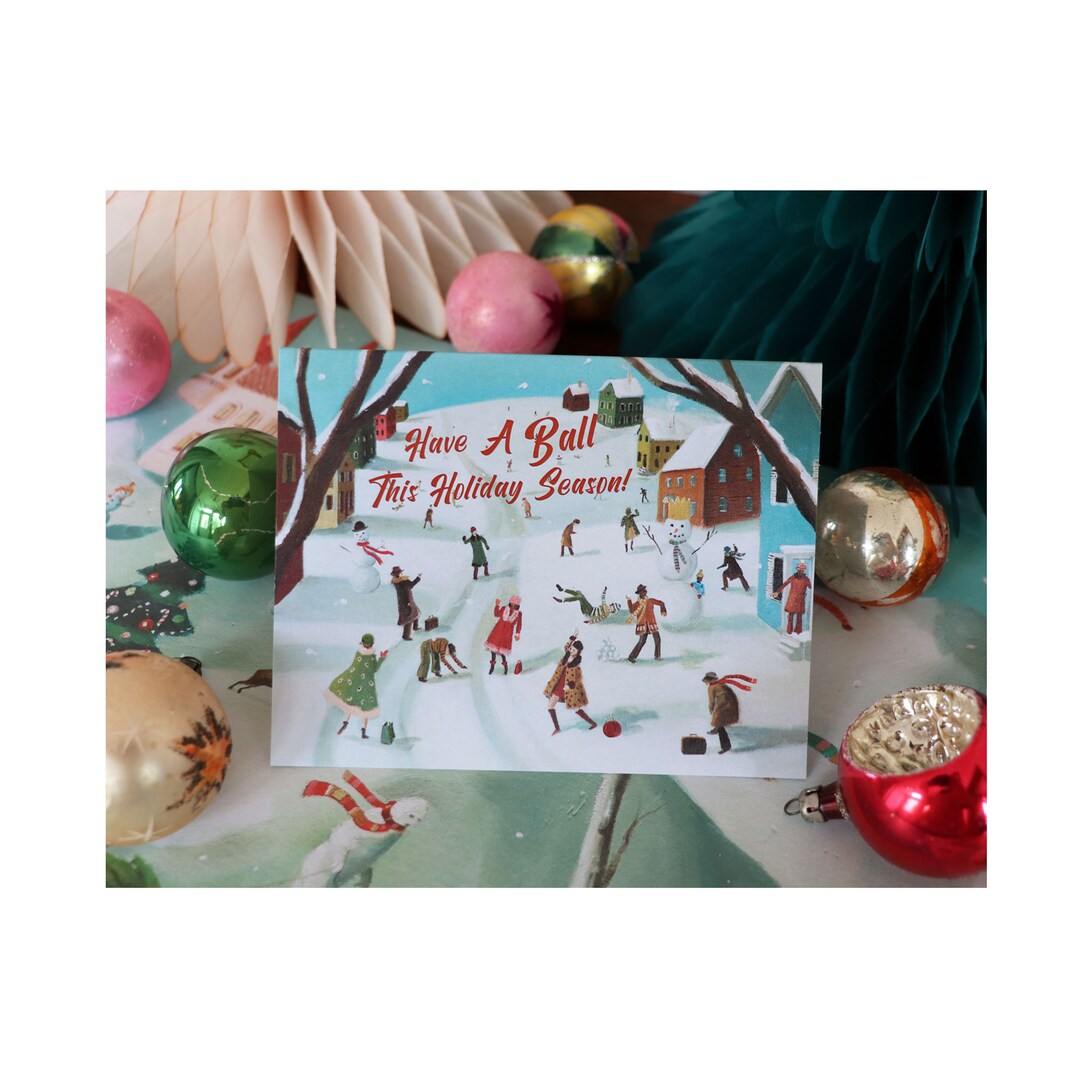 The Great Snowball Fight. Boxed Set of 8 Cards. - Etsy