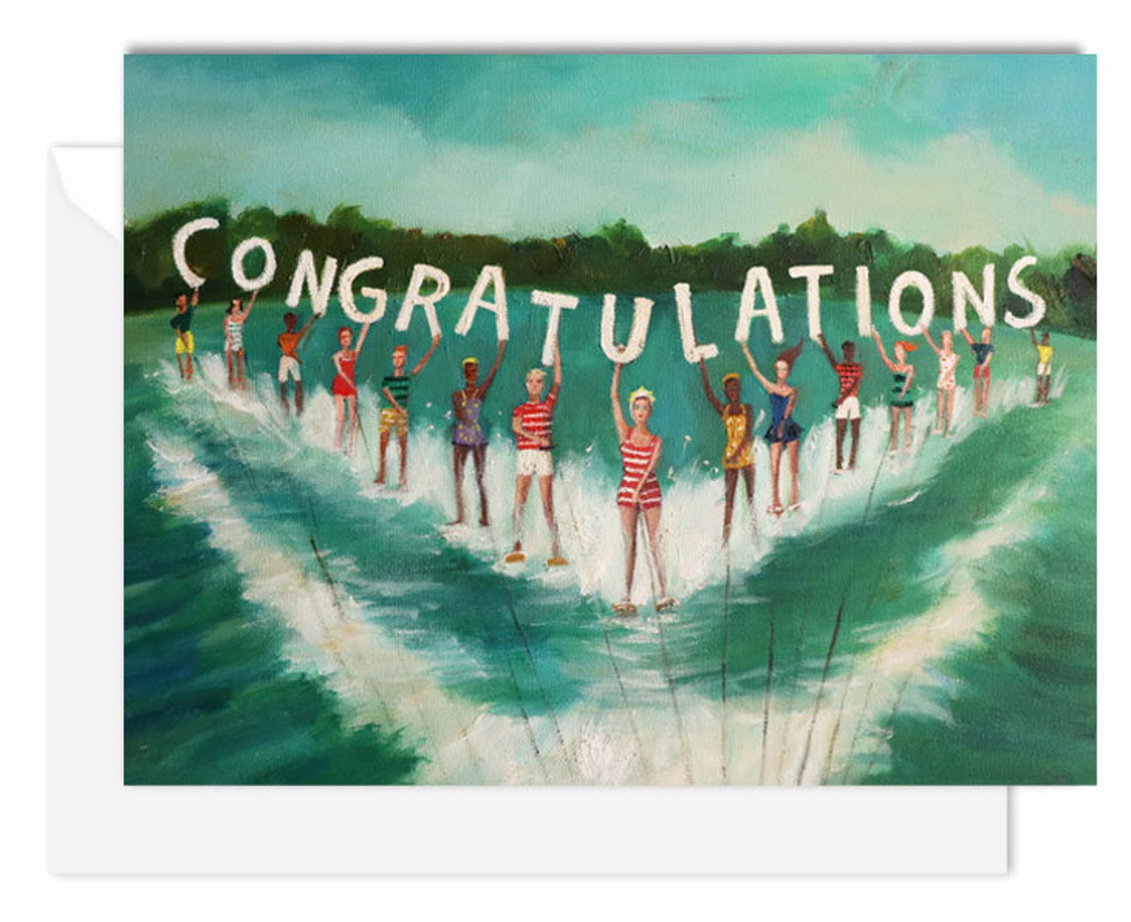 Water Skiers Congratulations Card. SKU JH1187 - Etsy