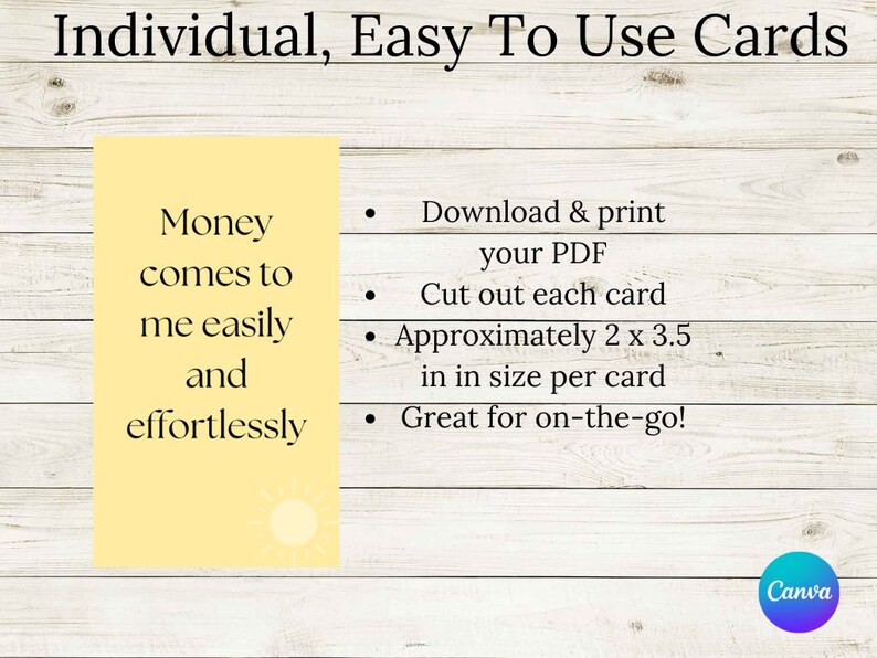 Money Manifestation Affirmation Cards, Printable Money Manifesting ...