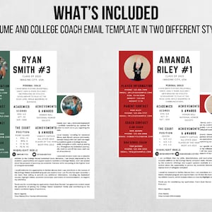 Athlete Resume, College Recruiting Editable Canva Template, Camps ...