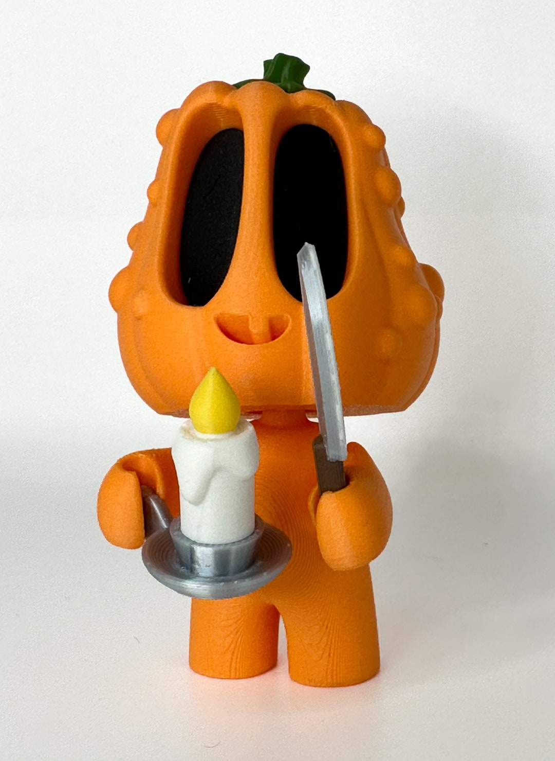 Knobby Head Blob Lab Pumpkin With Knife, Candle, and Trick-or-treat Bag ...