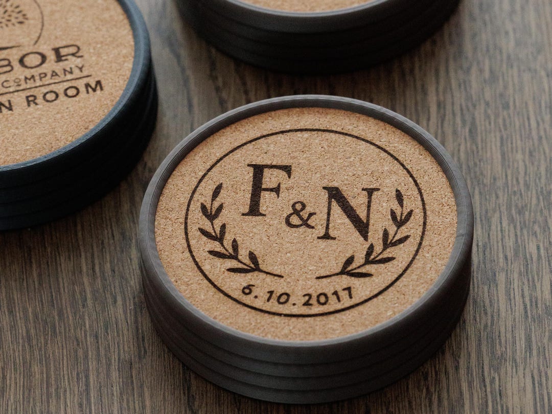Premium Custom Laser-engraved Cork Coasters | Dual-layer Reinforced ...
