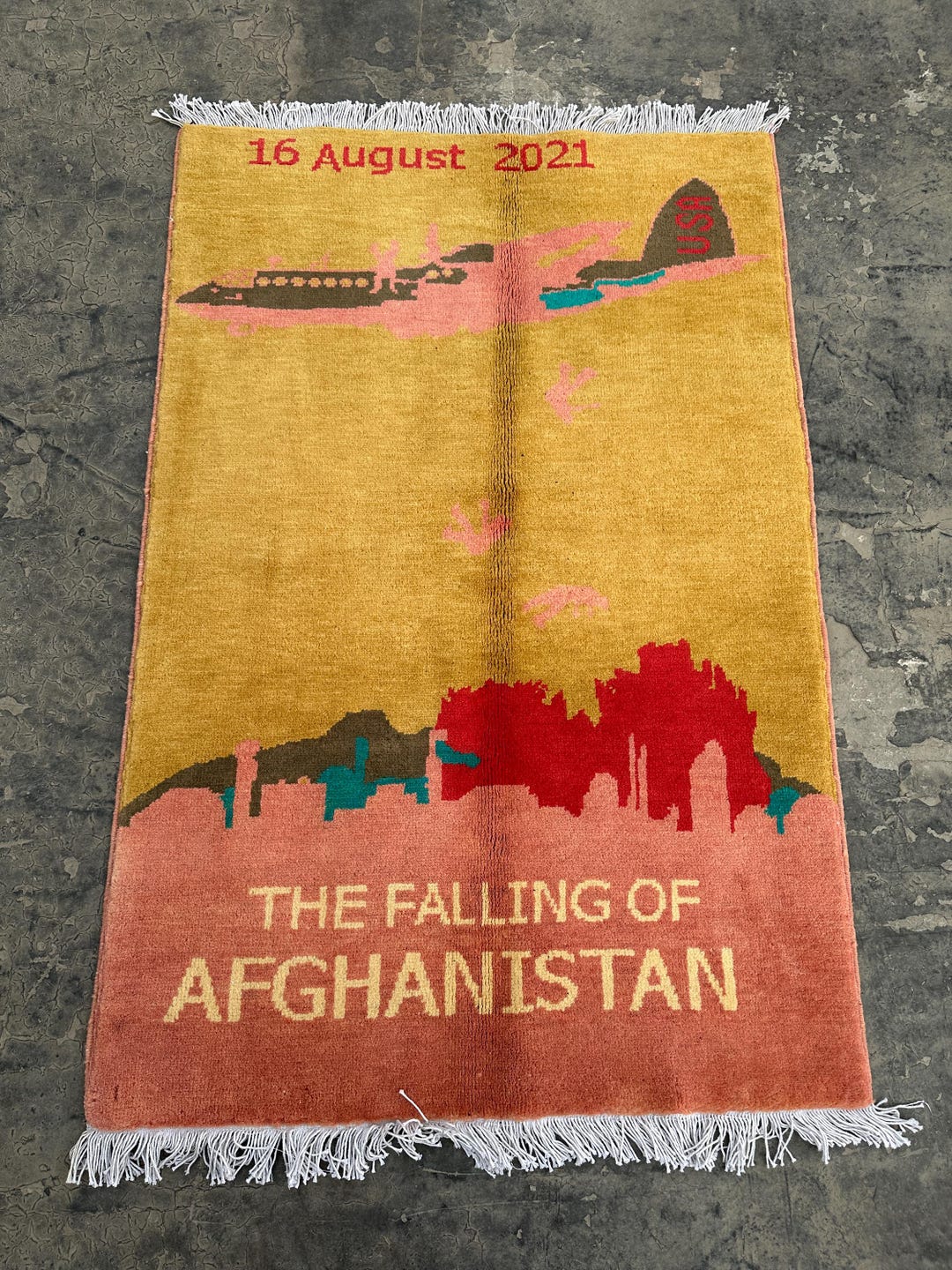 Handmade Afghan Rug 3x4 Ft Fall of Afghanistan Design, Traditional Wool ...