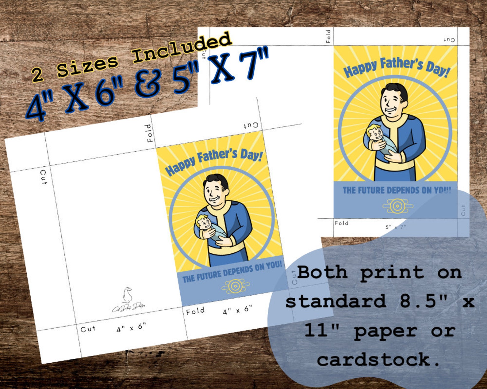 Vault-tec Fathers Day Card Printable Digital Download Fallout Father's ...