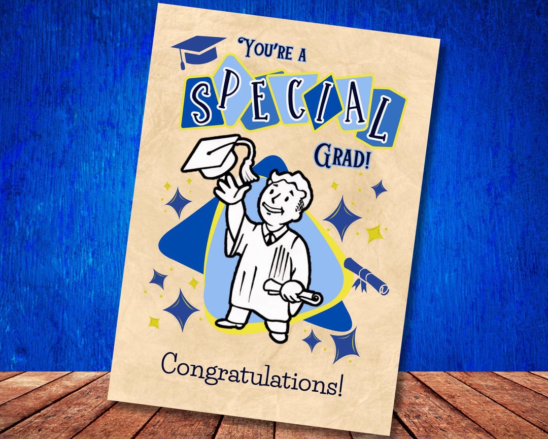 Fallout Graduation Card Printable Digital Download SPECIAL Grad Student ...