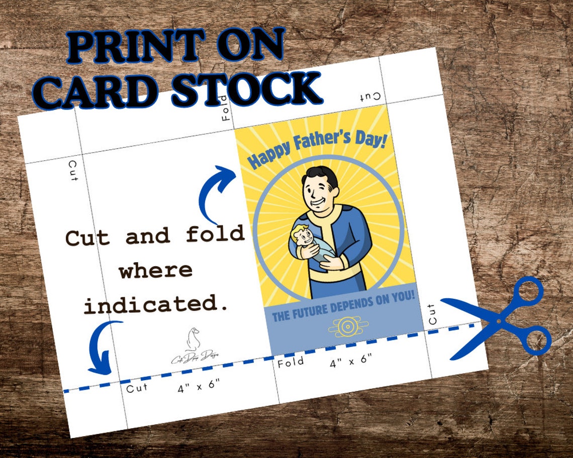 Vault-tec Fathers Day Card Printable Digital Download Fallout Father's ...