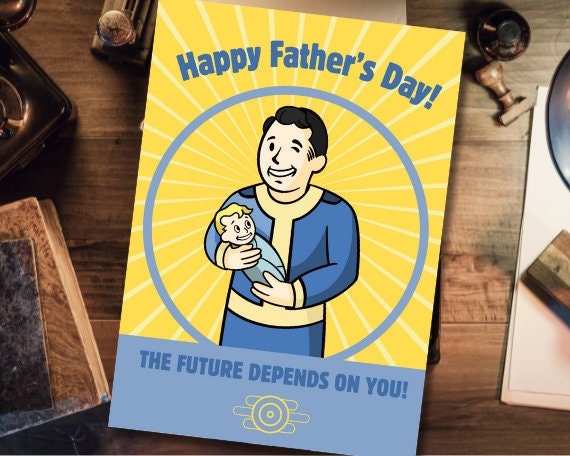 Vault-tec Fathers Day Card Printable Digital Download Fallout Father's ...