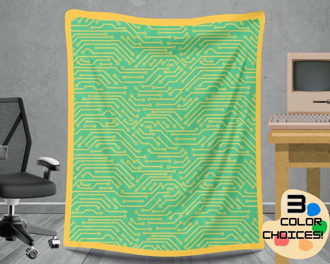 Circuit Pattern Blanket Computer Motherboard Design Soft Throw Cozy ...
