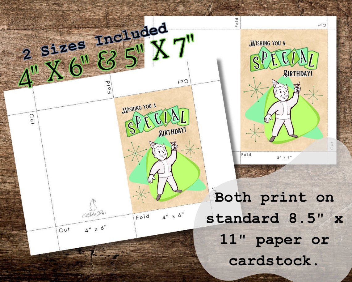 Fallout Birthday Card Printable Digital Download SPECIAL Birthday Card ...