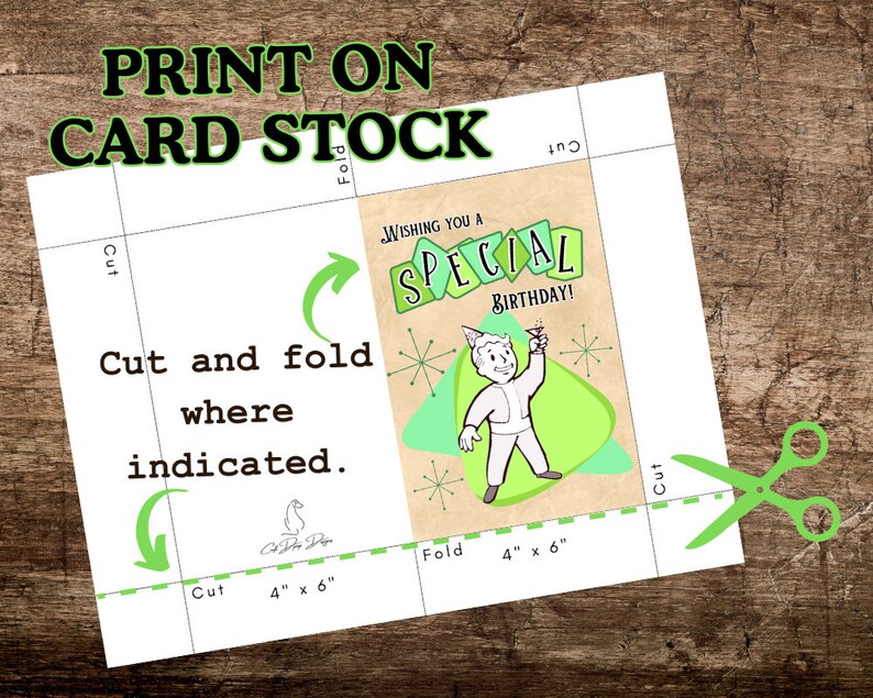Fallout Birthday Card Printable Digital Download SPECIAL Birthday Card ...