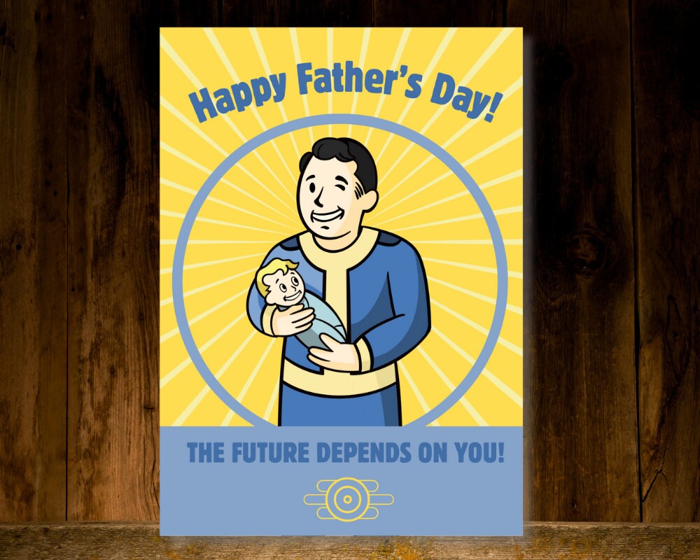 Vault-tec Fathers Day Card Printable Digital Download Fallout Father's ...