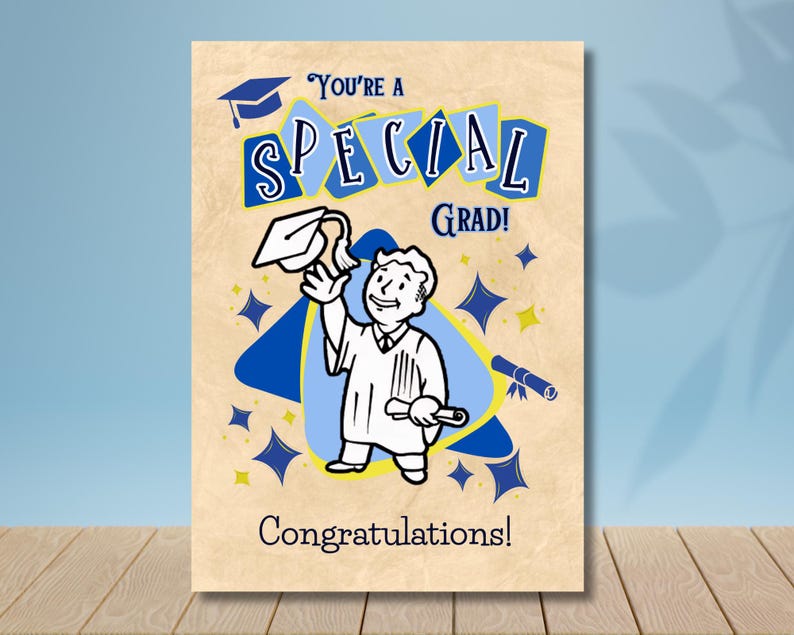 Fallout Graduation Card Printable Digital Download SPECIAL Grad Student ...