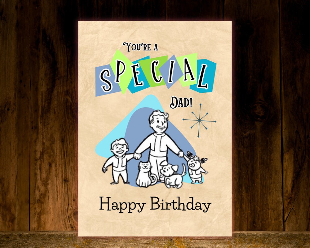 Fallout Dad Birthday Card Printable Digital Download Father Birthday ...