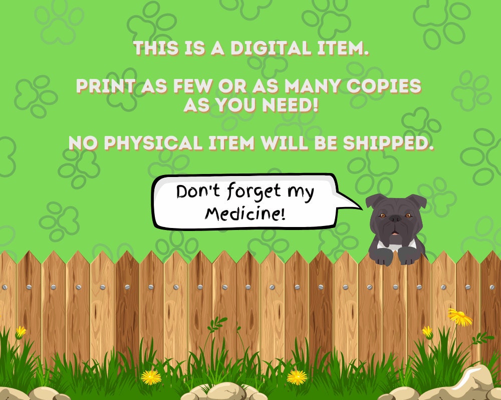 Canine Allergy Medication Management Planner Pages - Stay on Top of ...